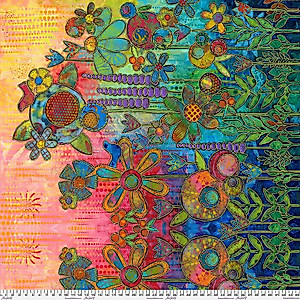 Free Spirit Garden Delight by Sue Penn PWSP060 Multi Garden Fabric