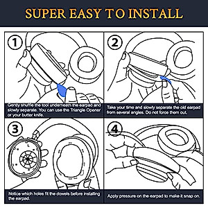 SOULWIT Replacement Ear Pads for JBL E65 (E65BT E65BTNC)/Live 650 (650NC 650BTNC)/Live 660 (660NC 660BTNC)/Duet NC Over-Ear Headphones, Earpads Cushions with Softer Leather (Black)