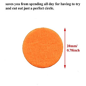 Auleswet 20mm Diameter Felt Circles Uniformly Pre-Cut Symmetrically Round Prevent Scuffs Easy Gluing Non-Woven Fabric Protect Pads Mixed Colour 80 PCS for Wax Sample Furniture Legs Halloween Costume