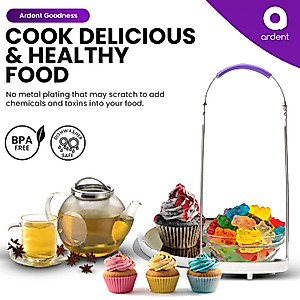 Ardent FX Accessories Single Lifter Cooling Rack - 100% Stainless Steel, Food-Safe, Rust-Resistant Single-Tier Rack for Cooling with 45 ° Rotating Handle