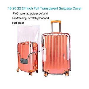 Sanseenia Luggage Covers for Suitcase, 18 20 22 24 Inch Full Transparent Suitcase cover, Clear PVC Thicken Travel Luggae Protector Cover (28 Inch)