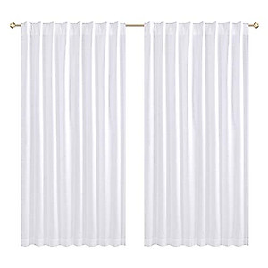 Bedding Craft White Cotton Curtains Set of 2, Textured Slub Curtain 50x96 inch,Cotton Curtains,tab top Curtains,White Cotton Curtains,White Panel Curtains,Cotton Duck Curtains,tab top Curtains