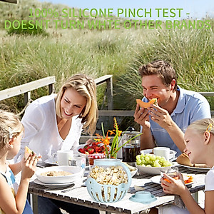 MMUGOOLER Glass Microwave Popcorn Popper, 2.25QT Original Popcorn Jar with Silicone Lid, BPA Free, Dishwasher Safe- blue