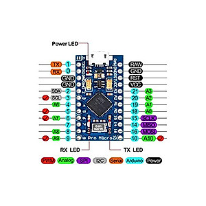 Pro Micro ATmega32U4 5V 16MHz Micro-USB Development Module Board with 2 Row pin Header Compatible ard-uino Leonardo Replace ATmega328 Pro Mini