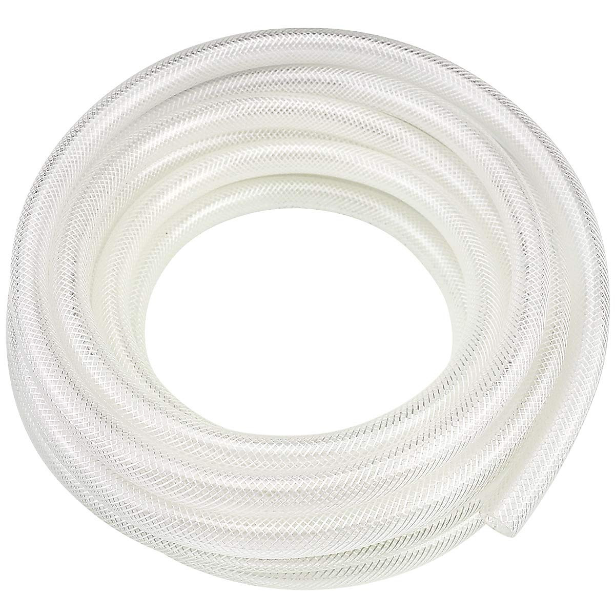 1/2" ID x 3/4" OD - 25 Ft High Pressure Braided Clear PVC Vinyl Tubing Flexible Vinyl Tube, Heavy Duty Reinforced Vinyl Hose Tubing, BPA Free and Non Toxic
