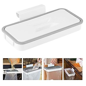Garbage Bag Holder, Trash Bag Rack, Trash Can White No Installation Required Closet Cupboard Accessory for Home Kitchen, Bathroom, Garage, Camping