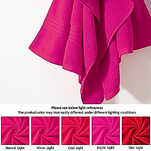 COZYART Hot Pink Bath Towels Set, Turkish Cotton Hotel Large Bath Towels Bulk for Bathroom, Thick Bathroom Towels Set of 6 with 2 Bath Towels, 2 Hand Towels, 2 Washcloths, 650 GSM…