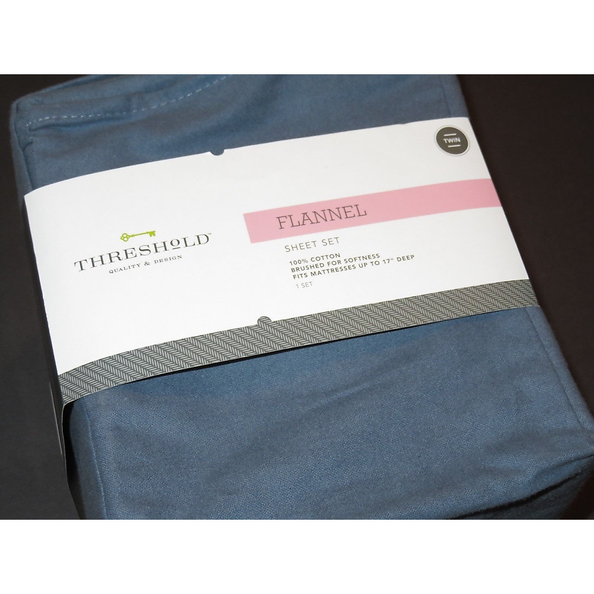 Threshold Flannel Sheet Set Solid Blue Ionic Sky Twin 100% Cotton
