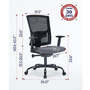 CLATINA Office Chair, Ergonomic Desk Chair with Wheels, Mesh Computer Swivel Rolling Chairs with 4D Adjustable Lumbar Support, Armrests and 140° Tilt Function, Task Executive Chair for Home Office