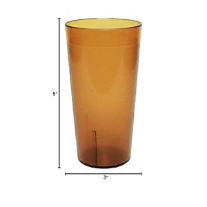 TrueCraftware- Set of 12 Pebbled Tumbler/Drinking Cups 12-Ounce Amber Color- Reusable Premium Water Iced Tea Glasses Stackable Drinking Glasses Dishwasher Safe Break-Resistant for Home Restaurants