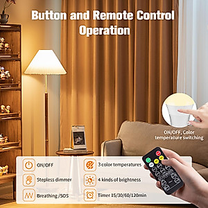 SCOPOW Magnetic and USB Charging 2IN1 Rechargeable Light Bulb with Remote Control Timer and 3 Color Temperature Battery Operated Light Bulb Dimmer Emergency LED Light Bulbs Detachable(E26, 2)