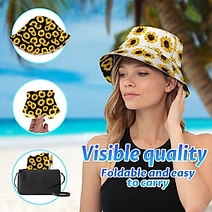 Sunflower Gifts for Women Bucket Hat Unisex Reversible Sun Beach Hats for Women Men Packable Outdoor Fisherman Hat Headwear Accessories