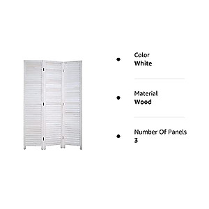 3 Panel Room Divider Privacy Screen 4.3 Ft Tall Privacy Wall Divider 67.7" x 16.9" Each Panel Folding Wood Screen for Home Office Bedroom Restaurant