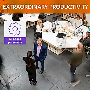 Kyocera ECOSYS PA5500x Monochrome Laser Printer, 57 ppm, 600 x 600 dpi and Up to Fine 1200 dpi, 600 Sheet Tray, 100 Sheet MPT, Duplex, 5 Line LCD w/Hard Key Panel, Gigabit Ethernet, USB, 512 MB