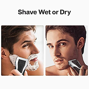 YASUN Foil Shaver for Men, Electric Razor for Men, Wet/Dry IPX7 Waterproof Electric Shavers for Men with Pop-up Beard Trimmer, Cordless Rechargeable Mens Razor - YS5800 Silver & Black