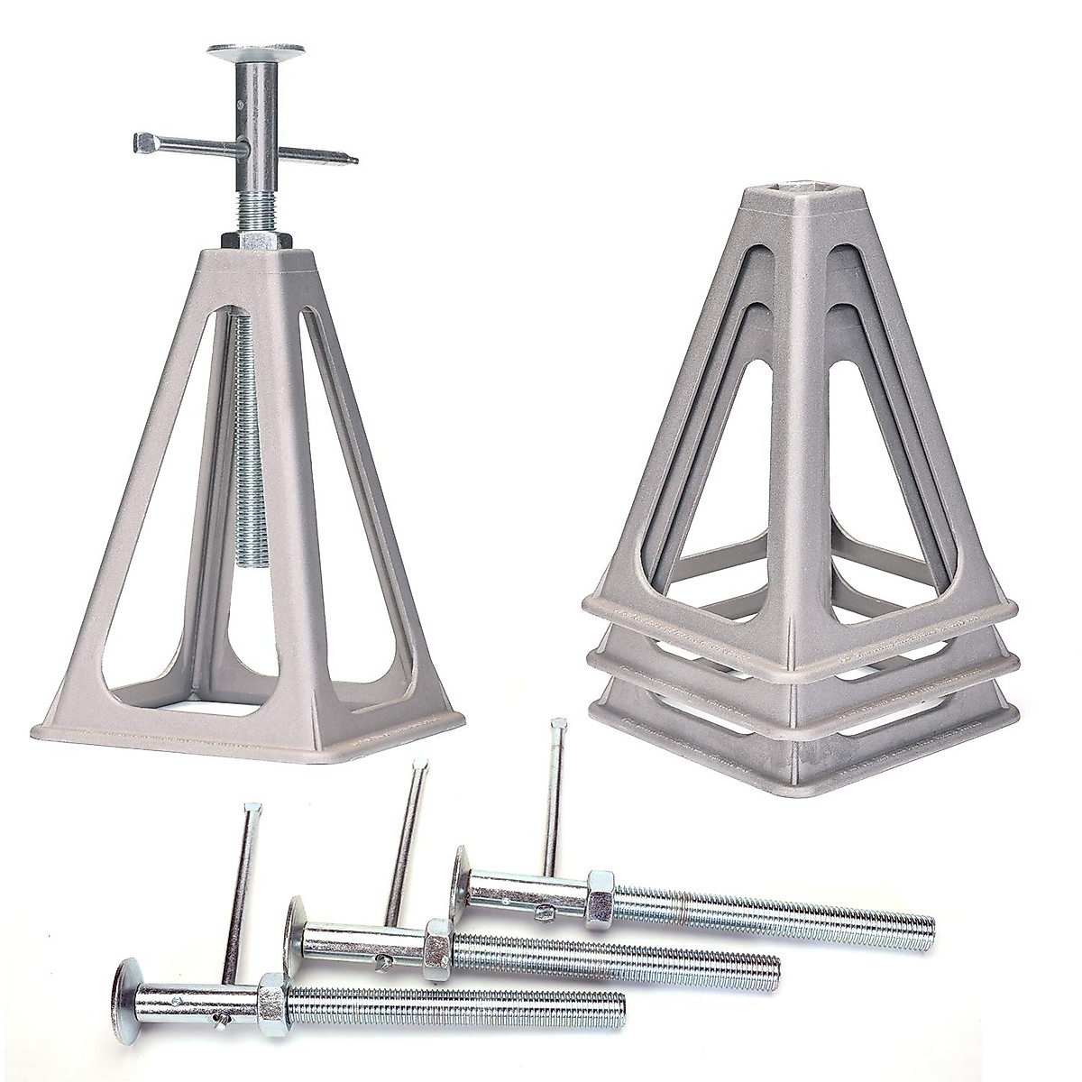 Homeon Wheels Aluminum Stabilizer Stack Jacks for RV,Travel Trailers, Pop-Up Camper, Cars or Boats,Can Support Up to 7936 lbs, Extends 17"- (4 Pack)