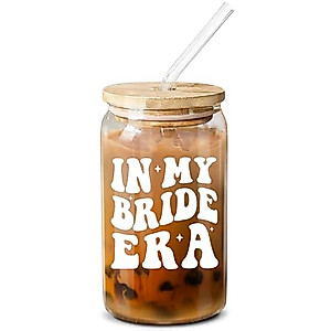 NewEleven Bridal Shower Gifts - Wedding Gifts For Bride - Bride To Be, Bachelorette Party, Engagement Gifts For Women - Bride Gifts For Bride To Be, Fiancee, Wifey, Her - 16 Oz Coffee Glass