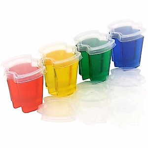 50 EZ-Squeeze Jello Shot Cups With Lids - 2 oz Max Capacity-New and Improved Design 2019 - Jello Shot Cups With Lids Stack-able - Easy To Squeeze -Fun For All Occasions