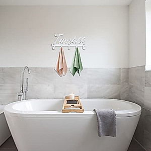 MOCAL Towel Holder Hooks for Bathroom Towel Rack for Wall Mount Over The Door Hangers Outdoor Pool Towel Rack Decor Organizer