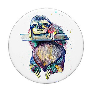 Sloth Art Funny Dog Cute Sweet Birthday Gift Sloth PopSockets PopGrip: Swappable Grip for Phones & Tablets