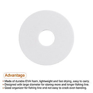 PATIKIL 2.24 Inch Fishing Line Spool, 100 Pack EVA Foam Fishing Winding Board Plates Fly Fishing Gear Organizer for Fishing Line Storage, White