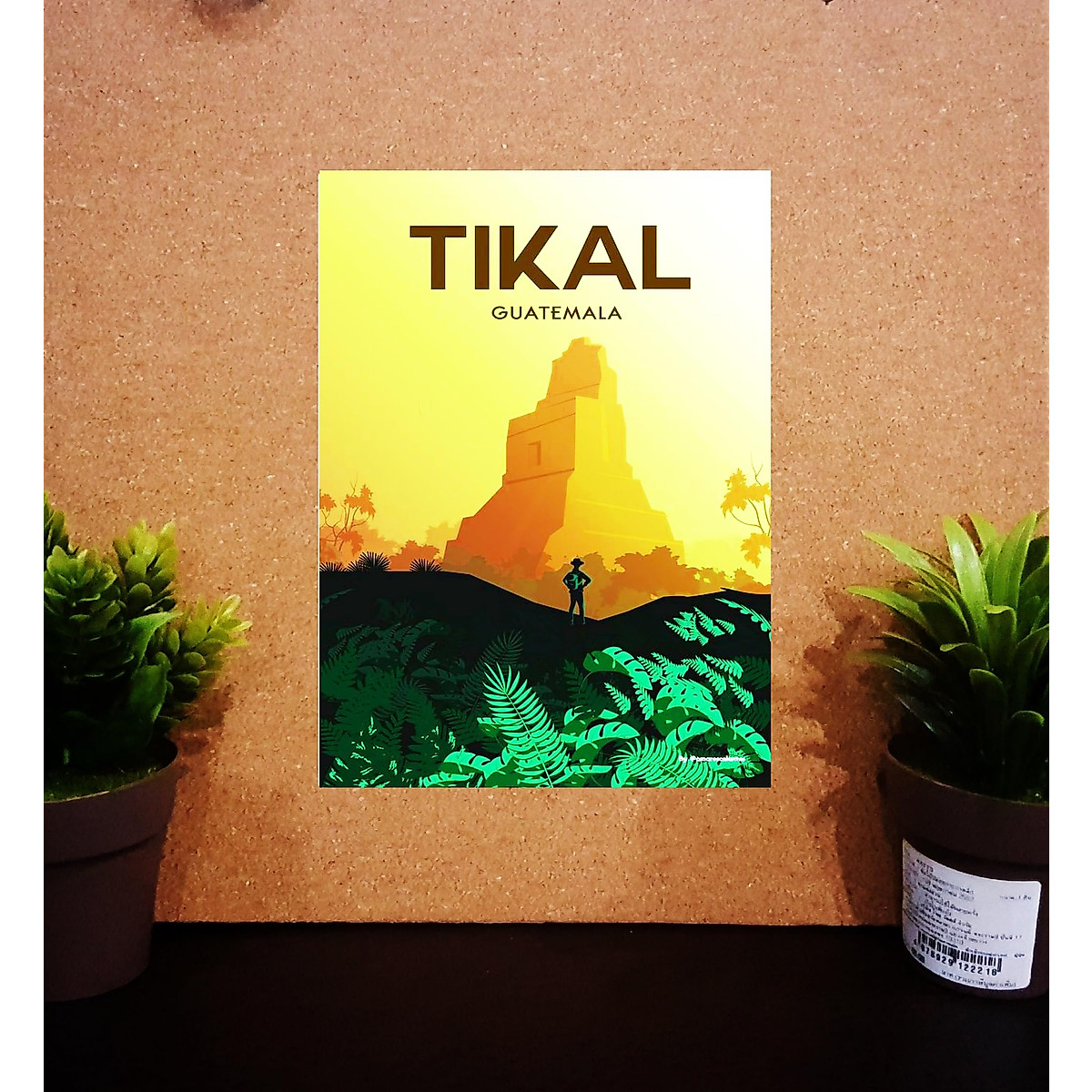 Guatemala Guadeloupe Grenada Fridge Magnet SET 1 Art Souvenir Gift Vintage Retro 2x3" (Tikal)