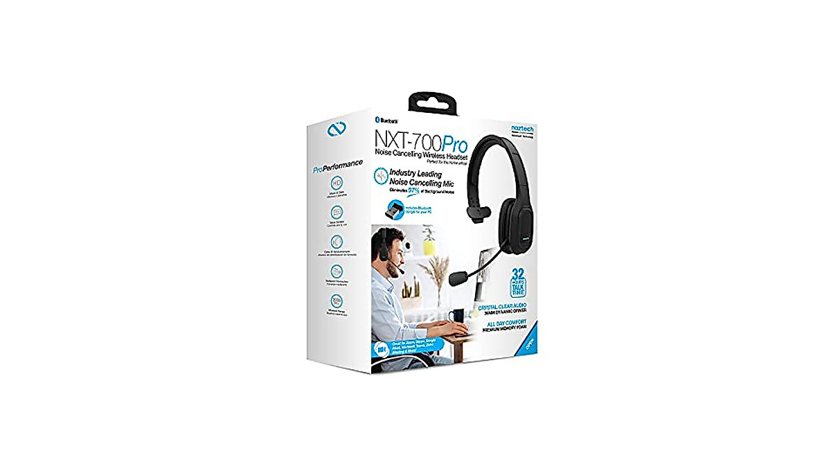 Naztech Wireless Bluetooth Headset with Microphone, NXT-700 Pro Noise ...