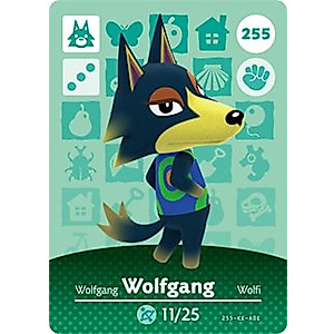 Wolfgang - Nintendo Animal Crossing Happy Home Designer Amiibo Card - 255