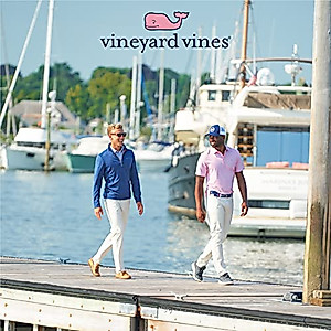 vineyard vines Men's Destin Stripe Sankaty Performance Polo, Blue Depth Tejeda, Small