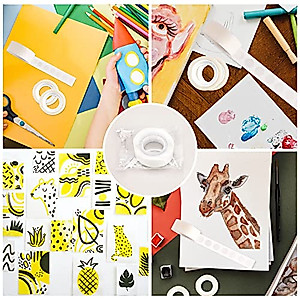 Surard Glue Points Dots Double Sided, 400 Pcs 12mm/0.47" 4 Rolls Poster Putty Adhesive Clear Balloons Tape Removable Non Trace Stickers for Wedding Decoration, Art Craft, Party Supplies 100 Pcs/Roll