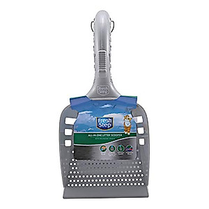 Fresh Step All In One Litter Scoop - Fast and Easy to Use Cat Litter Scooper - Deep Shovel Ergonomic Handle Grip Kitty Litter Scooper to Scoop Away Cat Litter