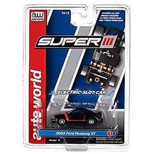 Auto World Super III 2005 Ford Mustang GT (Black) HO Scale Slot Car