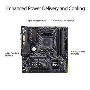 ASUS TUF Gaming B450M-PLUS II AMD AM4 (Ryzen 5000, 3rd Gen Ryzen microATX Gaming Motherboard (DDR4 4400(O.C.), USB 3.2 Gen 2 Type-A, BIOS Flashback, 256Mb BIOS Flash ROM, AI Noise Cancelling Mic