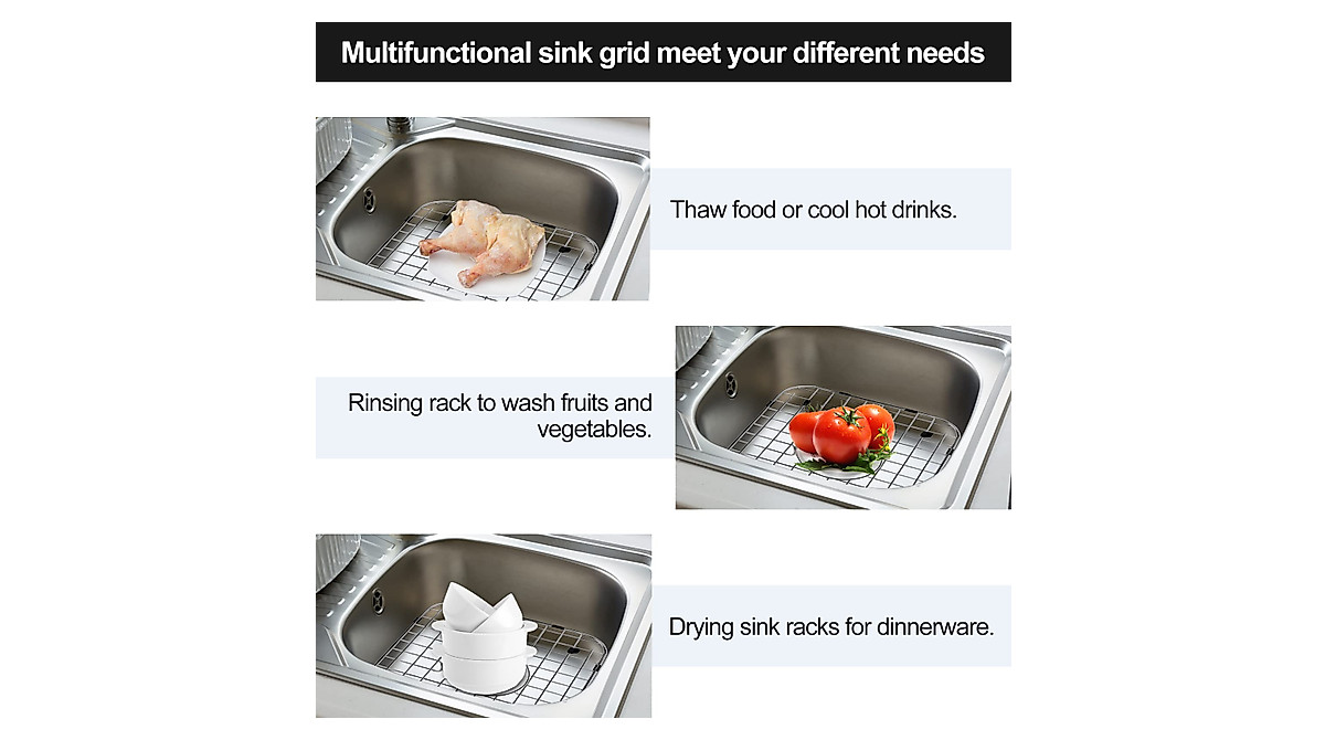 ARLBA 2 Pack 304 Stainless Steel Sink Protectors for Kitchen Sink W ...