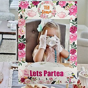 JeVenis Lets Partea Photo Booth Frame Partea Time Party Supplies Tea Party Supplies Lets Partea Photo Booth Props Tea Party Photo Props Tea Theme Bridal Shower Birthday Party Supplies
