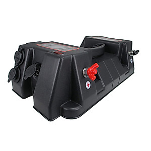 Pactrade Marine Boat Battery Box Dual USB Charger 2 Power Socket Voltmeter Gauge