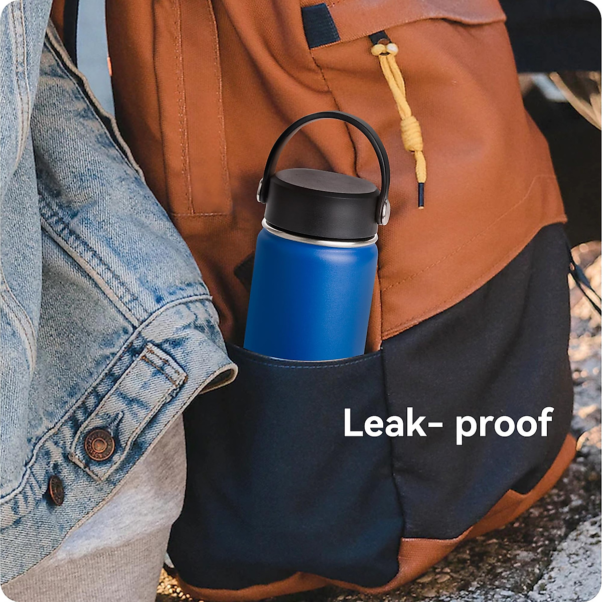 Prurex Replacement Lid for Hydroflask,Klean Kanteen,Simple Modern Wide Mouth Bottles, Flask Cap for 12-64oz Sports Water Bottles Accessories (2 Pack）