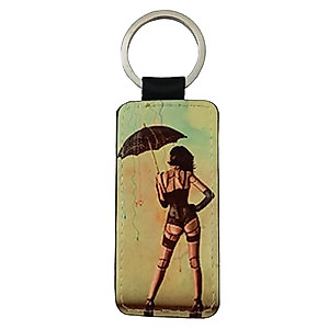 Yongkang 10 Pieces Sublimation Keychain (Blank leather + 7 Colors leather) Both Sides Can Be Sublimated DIY Craft (Rectangles)