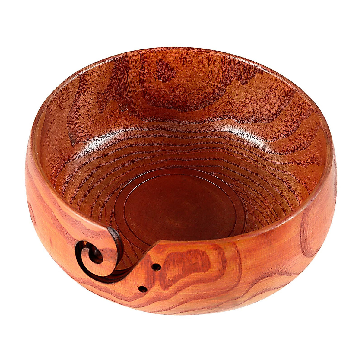 tchrules Wooden Yarn Bowl for Crocheting, Crochet Bowl with Holes Tangles Arbitrary, Yarn Ball Holder for Knitting Craft, Handmade Yarn Bowl Organizer Knitting Crochet Supplies