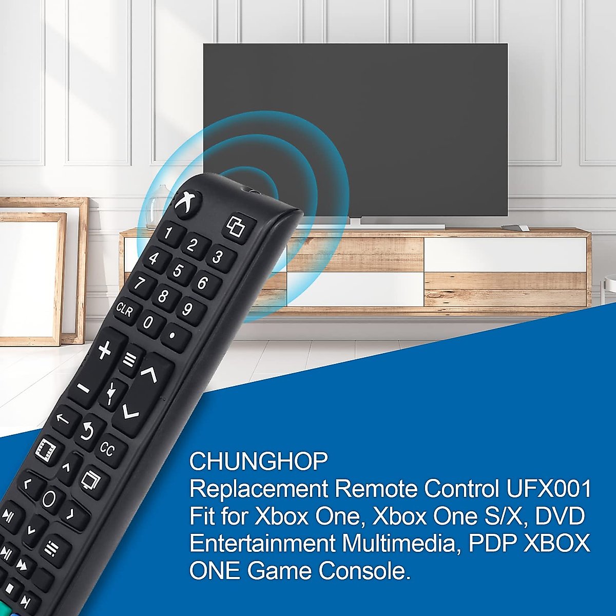 Replacement Remote Control UFX001 fit for Xbox One, Xbox One S/X PDP Gaming Multipurpose Media Remote Control