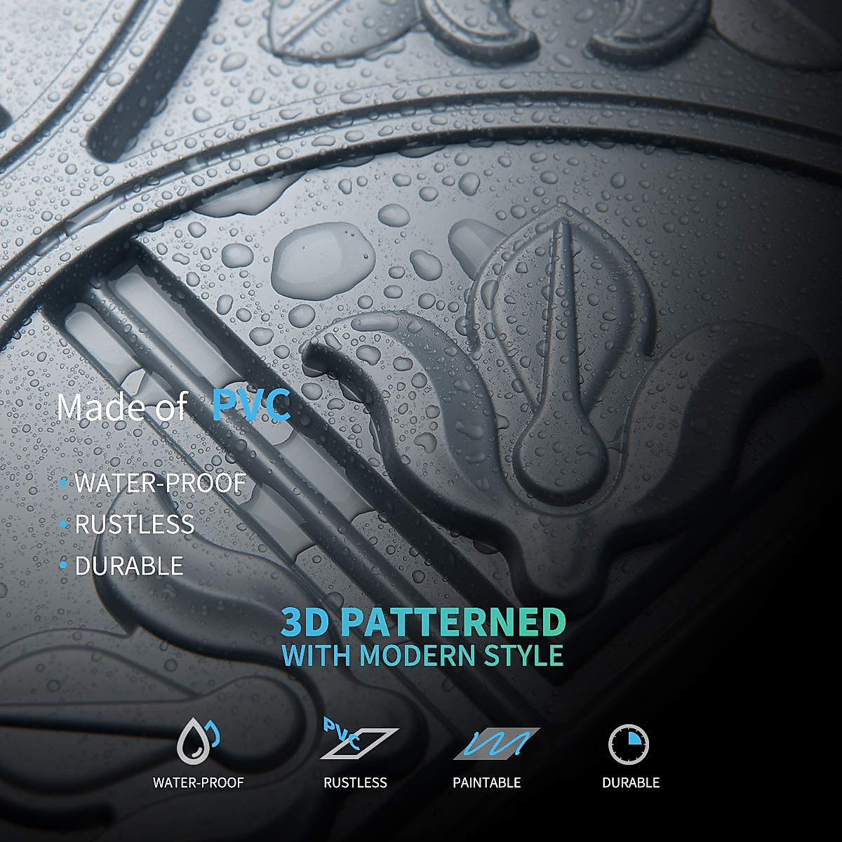 Art3d Drop Ceiling Tiles 2x2, Glue-up Ceiling Panel, Fancy Classic Style in Gray