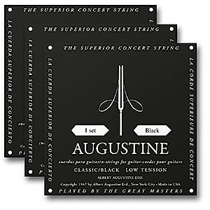 Classic Black Low Tension Classical Guitar Strings (3-pack)