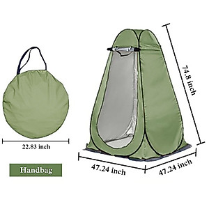 Timilge Portable pop-up privacy tent suitable for outdoor shower, dressing room, sunshade and camping toilet (Green)