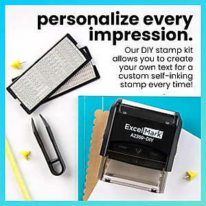 ExcelMark Self-Inking Do It Yourself Stamp Kit - A2359-DIY - Black Ink
