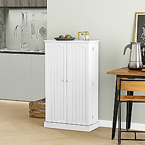 HOMEFORT 41" Kitchen Pantry Cabinet, Storage Cabinet with 6 Adjustable Shelves, Space Saving Cupboard Cabinet for Kitchen, Garage, Pantry, Office, Patio