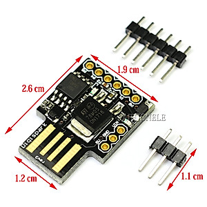 Aihjcnele Attiny85 Digispark Kickstarter USB Module Development Board Compatible IDE for Arduino General Micro USB MCU Development Module Compatible with UNO R3 PWM I2C SPI ADC I/O with Cable Wire