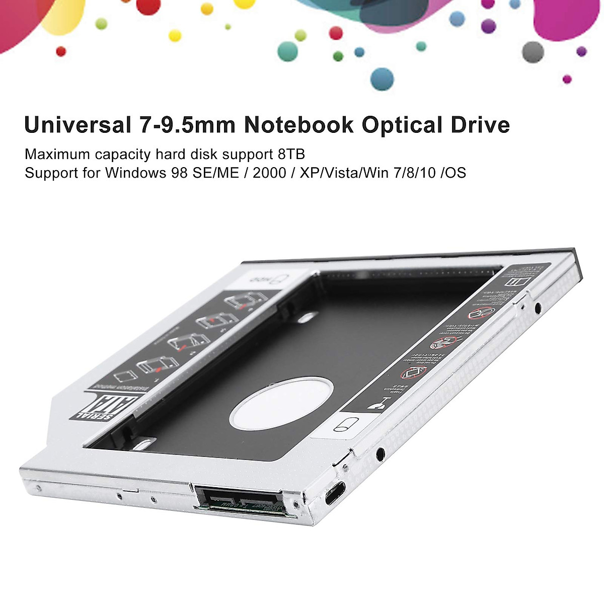 Qinlorgo Notebook Optical Drive 79.5mm MSATA/NGFF SSD/HDD Hard Drive PC for Notebook Office Home