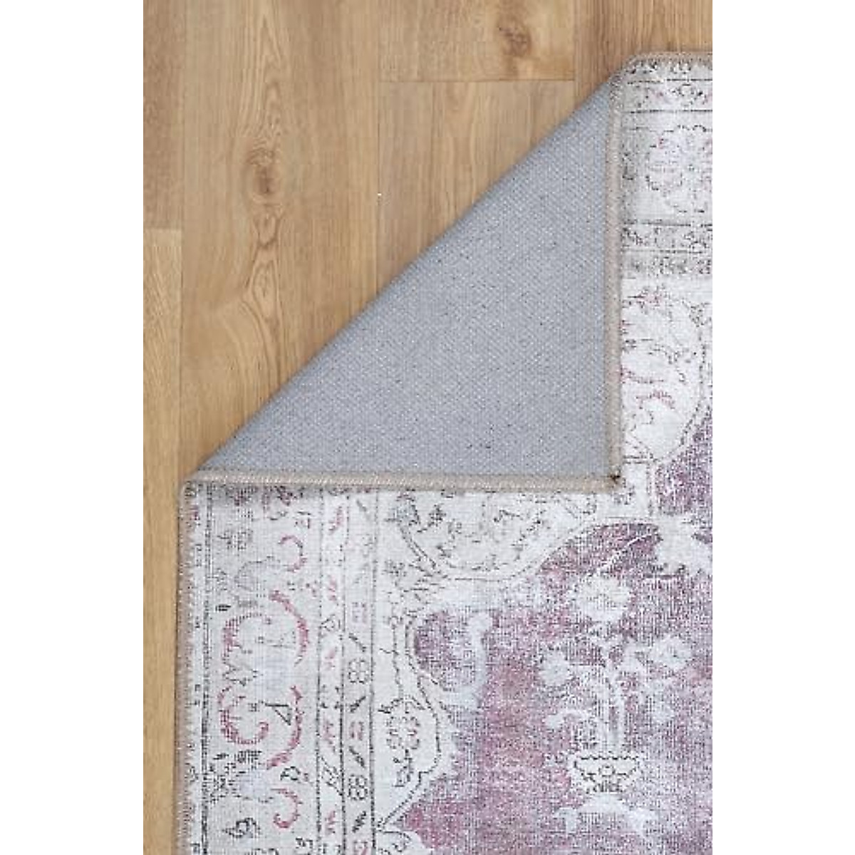 Home Culture Machine Washable Runner Rug (2'6''x7'5'') for Entryways, Doorways, Livingroom, Low Pile Rug, Pet Friendly, Rose