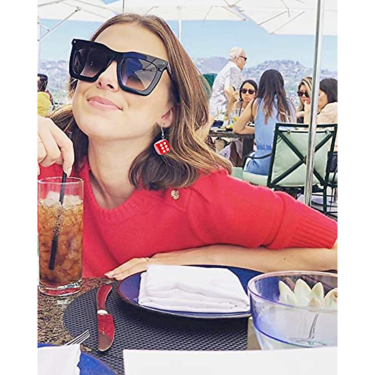 12/18 Pairs Cute Funny Earrings Weird Earrings Mushroom Goldfish Water Bottle Earrings Milk Tea Dangle Earrings Bulk for Women