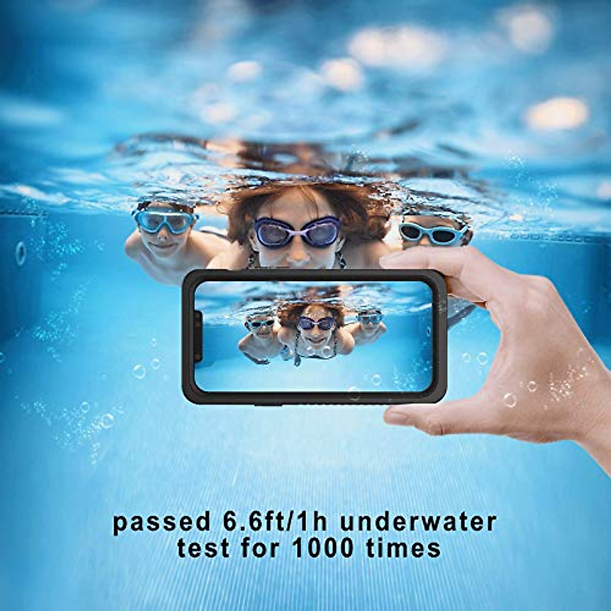 Lanhiem iPhone 12 Case, Waterproof Dustproof Shockproof Case with Built-in Screen Protector [Not for iPhone 12 Pro], Full Body Underwater Protective Cover for iPhone 12 6.1 inch -Black